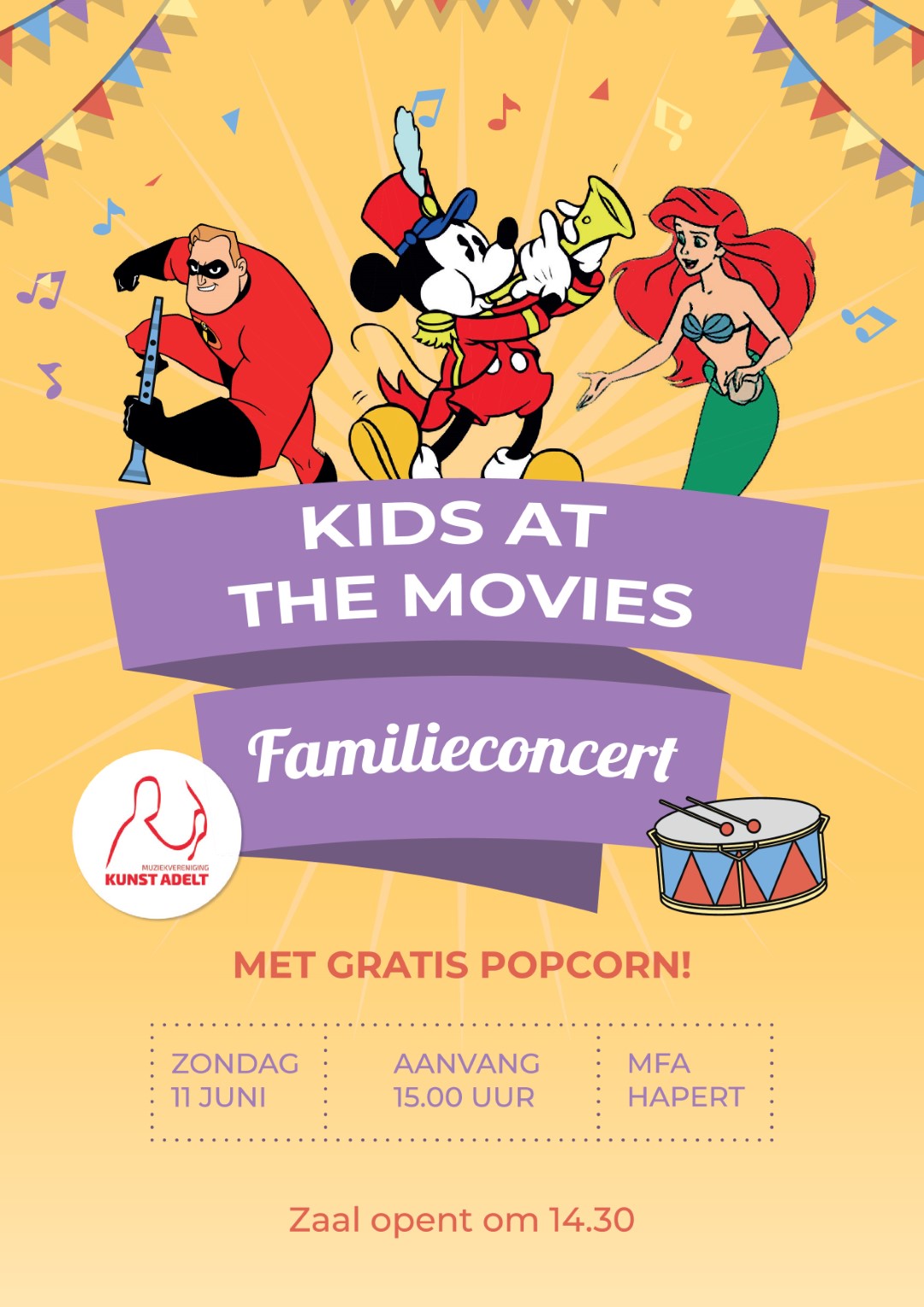 Kunst Adelt organiseert familieconcert: Kids at the movies ...